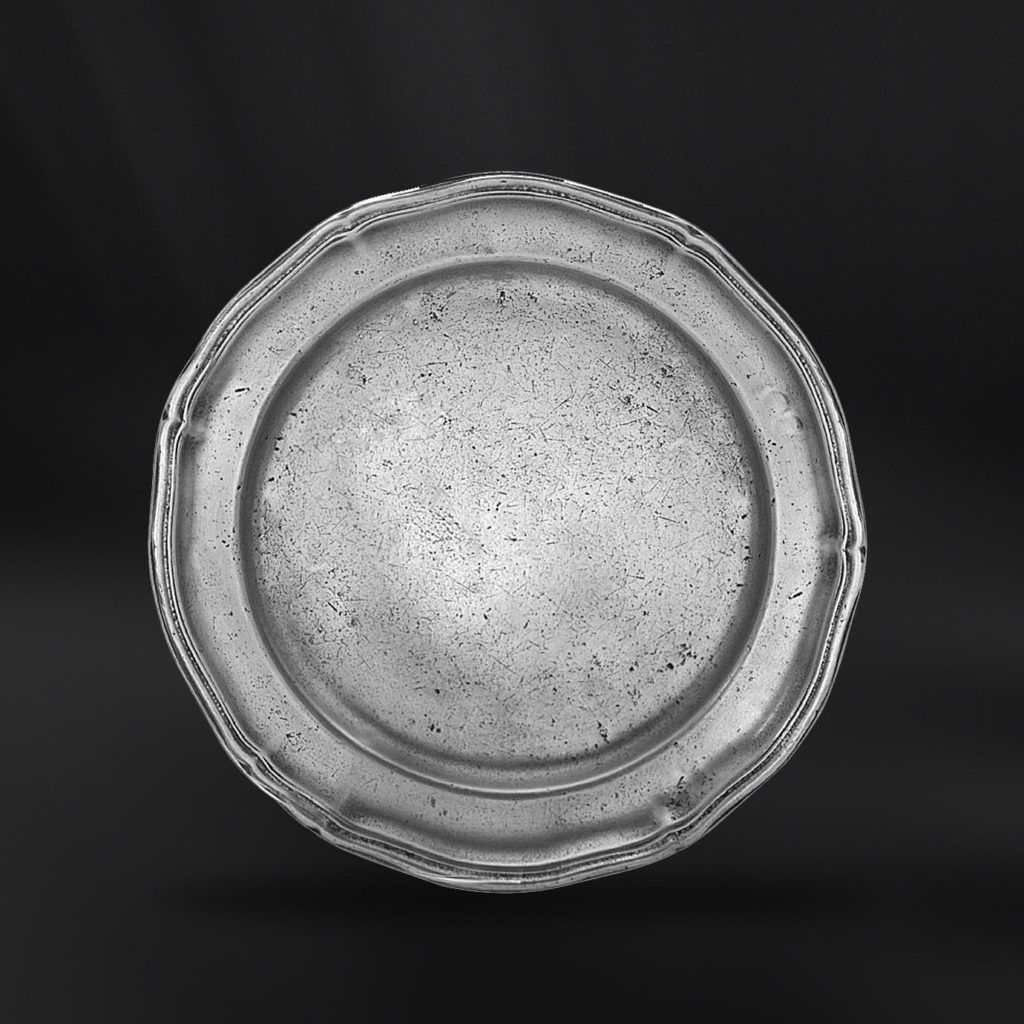 Piatto barocco in peltro - La Bottega del Peltro